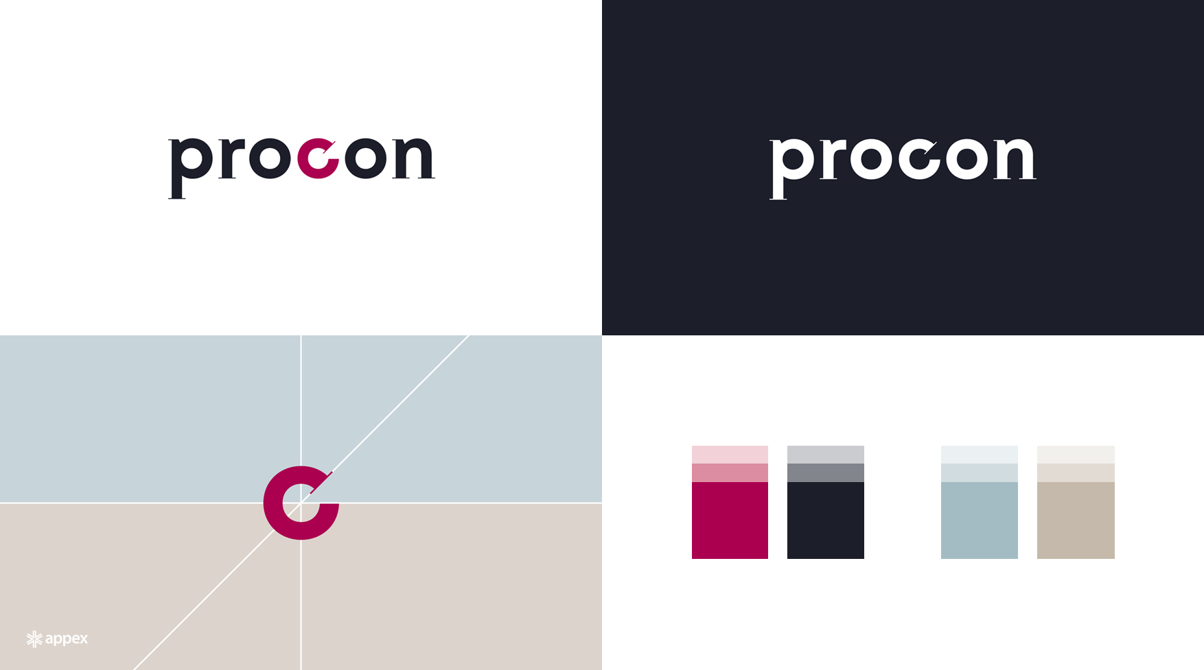 Logo, identitet og nettsted for Procon